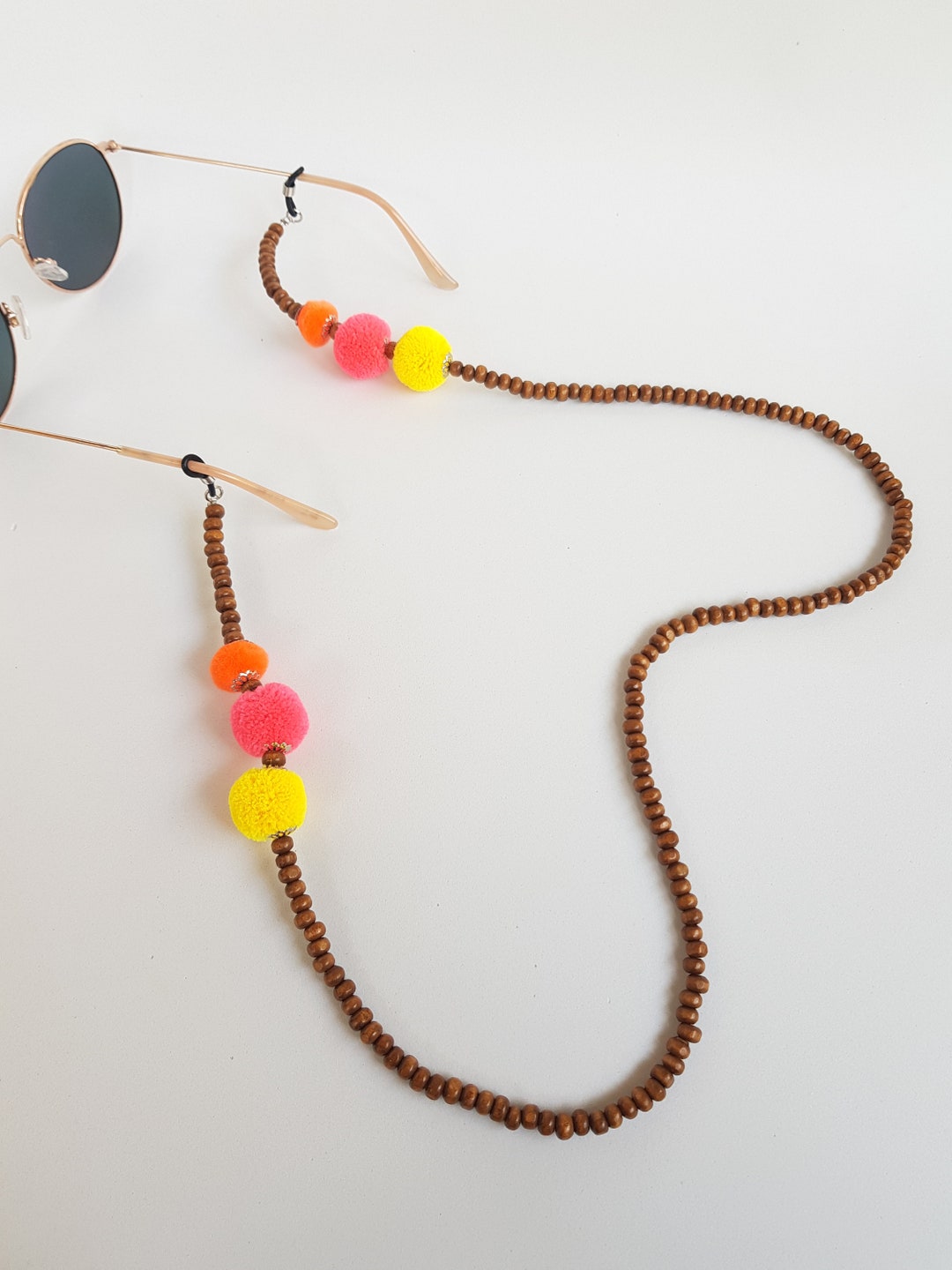 Eyeglasses Necklace, Eyewear Retainer, Pompom Sunglasses, Boho Hipster Chain, Glasses Chains ...