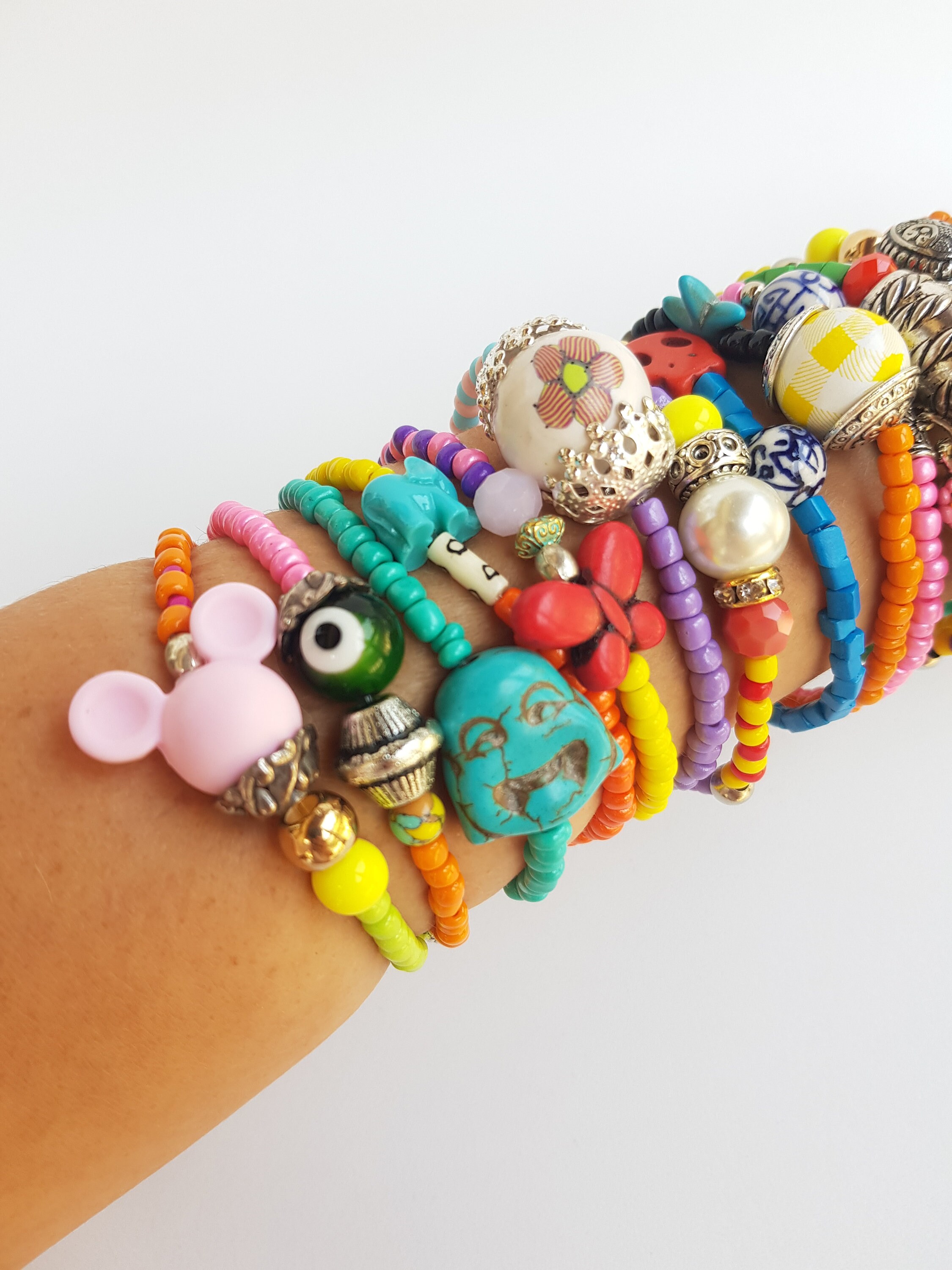 15 Boho Chic Bracelets - Stretch Bracelets - Layered Jewelry - Bohemian ...