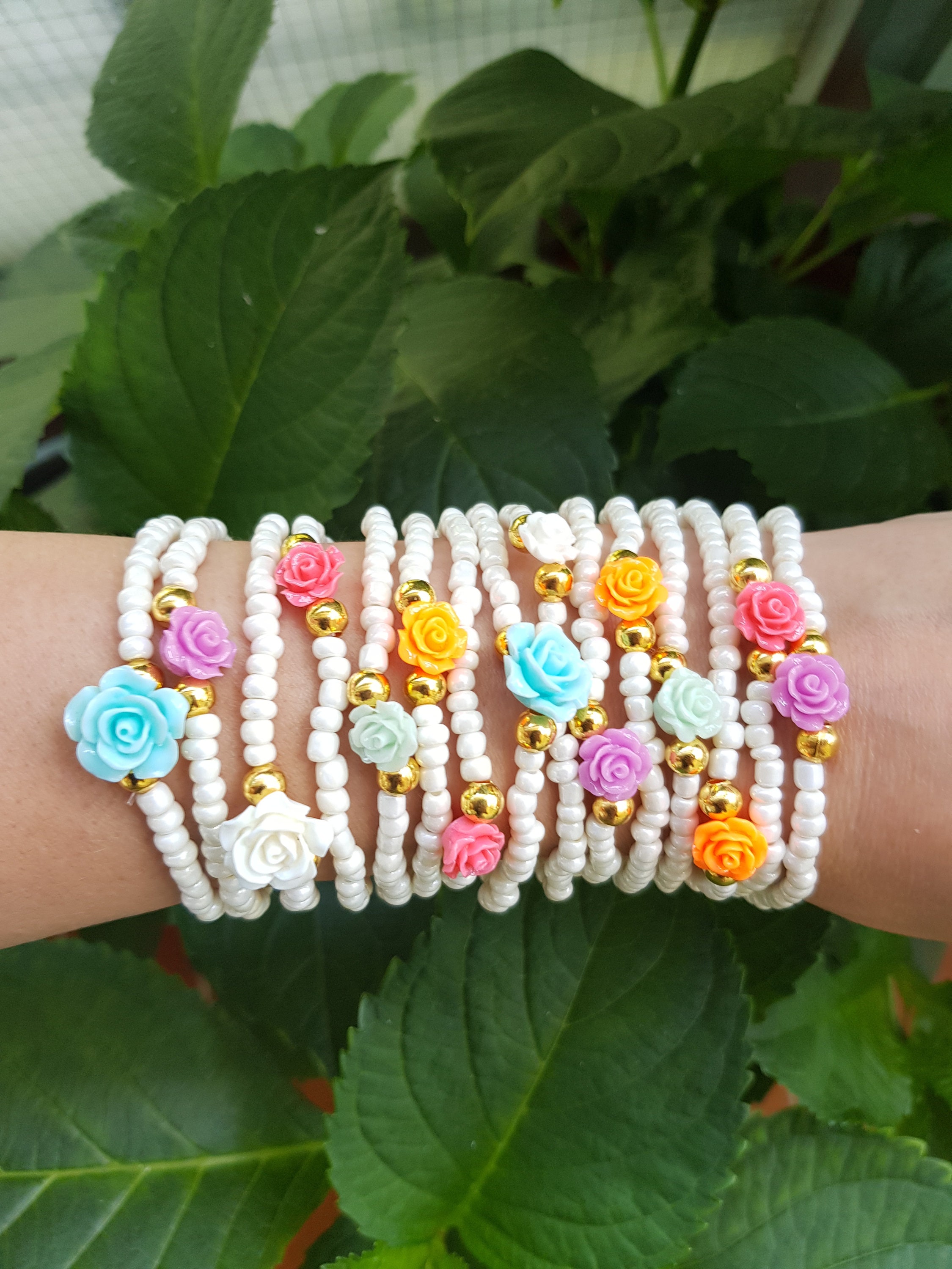 Spring Garden Friendship Bracelet Layered Bracelets Rose Bracelets ...