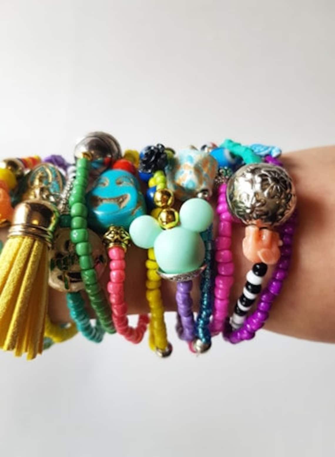 15 Boho Chic Bracelets Stretch Bracelets Layered Jewelry | Etsy