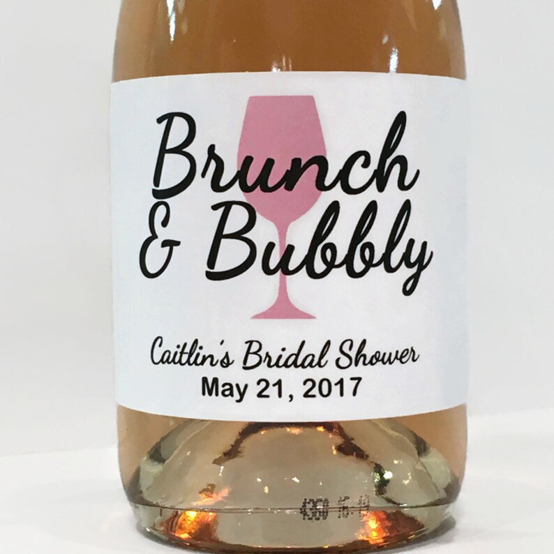Brunch And Bubbly Bridal Shower Favor Mini Champagne Labels Etsy