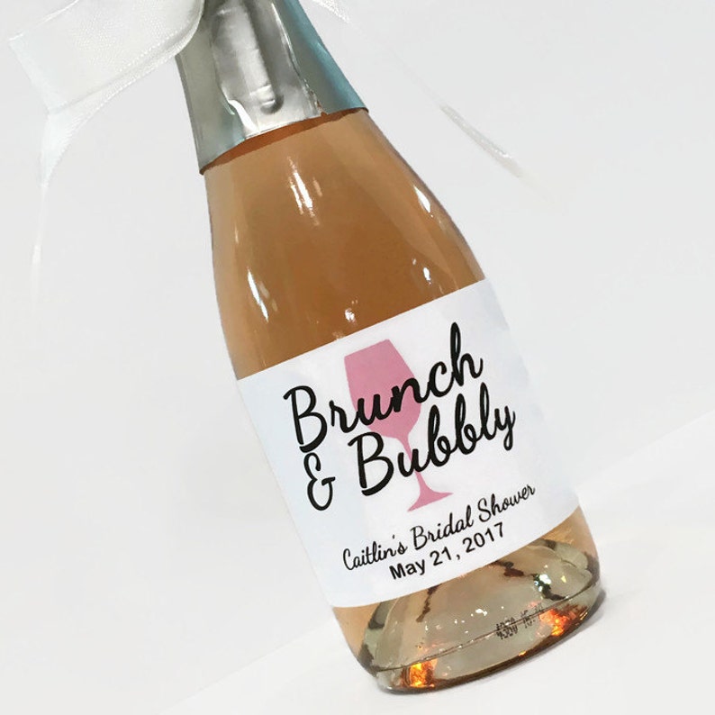 Brunch And Bubbly Bridal Shower Favor Mini Champagne Labels Etsy