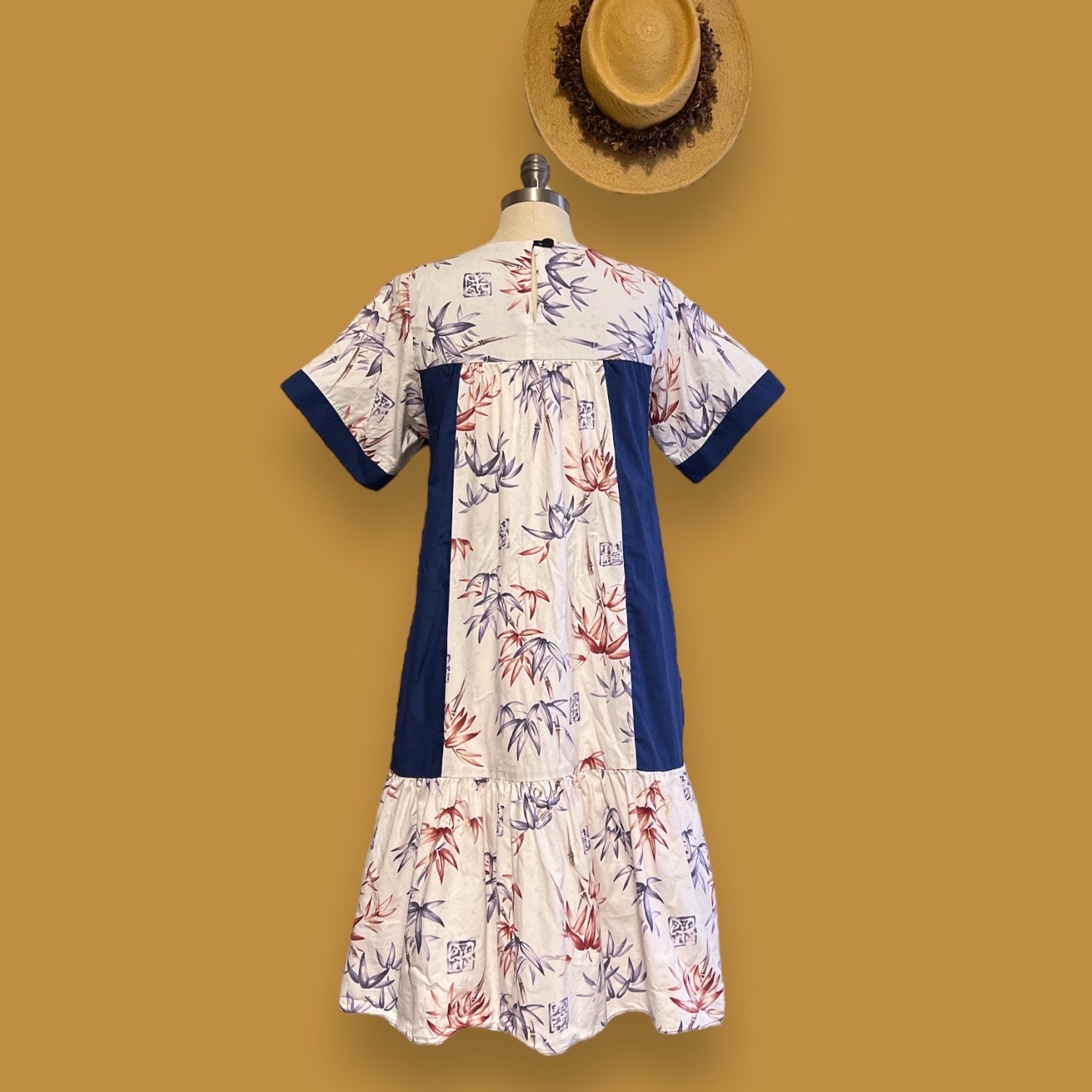 Vintage Hawaiian Shortie Muumuu Dress Bamboo Pattern Rm Malumi Hawaii ...