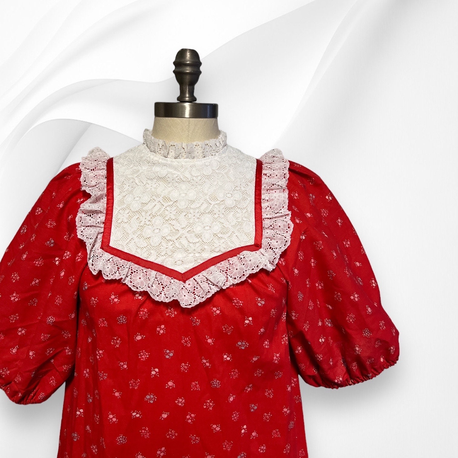 Victorian Style Vintage Cottagecore Prairie Dress Muumuu Ditsy Floral ...