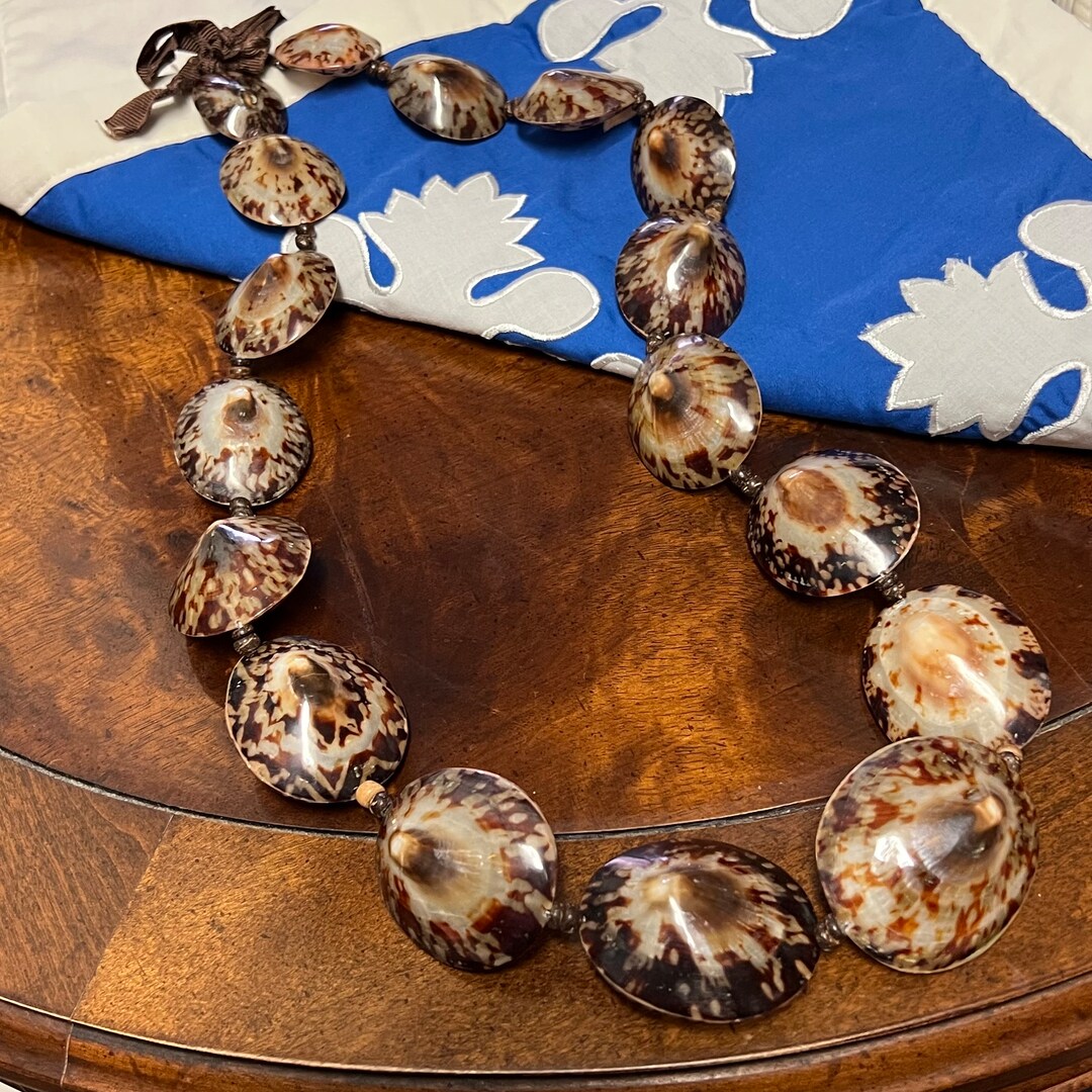 Vintage Hawaiian Opihi Limpet Shell Long Necklace Two Sided - Etsy