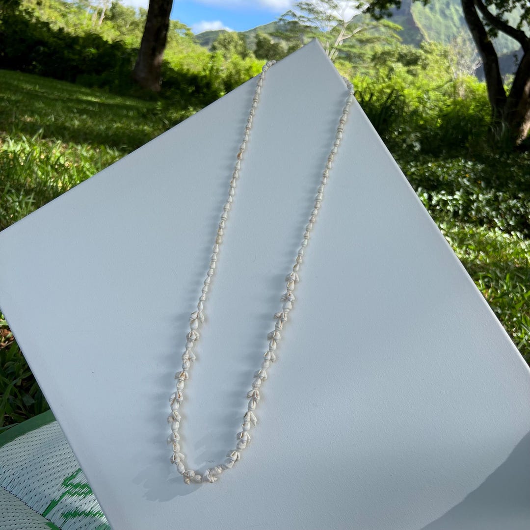 Hawaiian White Conch Sea Shells Necklace Ocean Boho 34” - Etsy