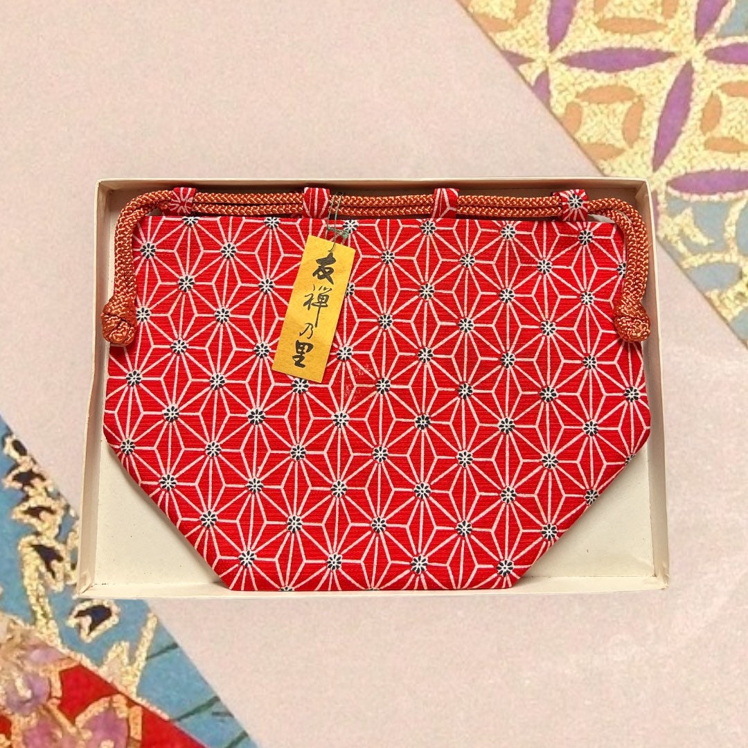 Vintage Japanese Traditional Drawstring Bag Kimono Purse, Cloth Pouch ...