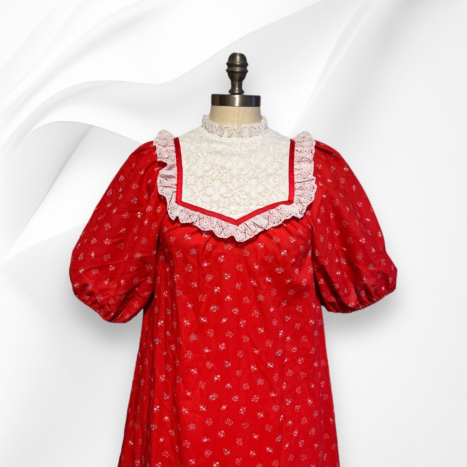 Victorian Style Vintage Cottagecore Prairie Dress Muumuu Ditsy Floral ...