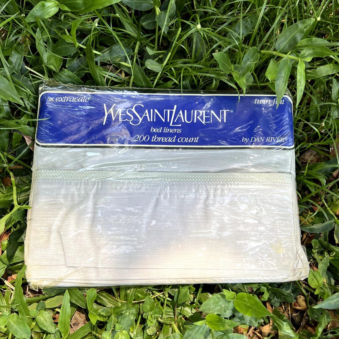 Yves Saint Laurent One Twin Flat Sheet YSL Vintage New Old Stock 1987 ...