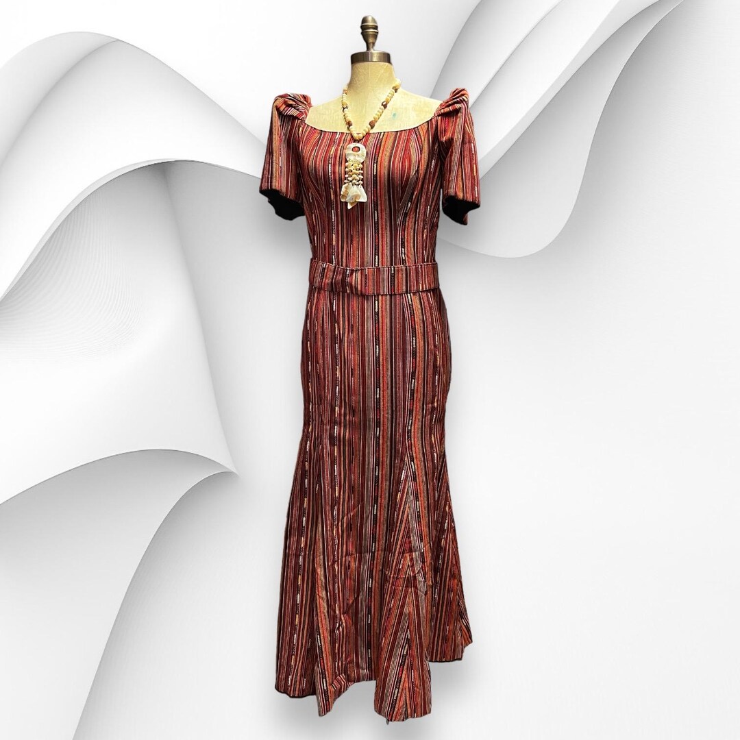 Filipiniana Dress Handwoven Inabel Ethnic Size Large - Etsy