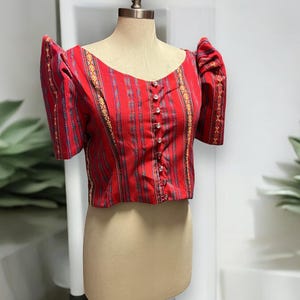 Bolero Handwoven Filipiniana Maria Clara Red Size Medium Inabel Ethnic ...