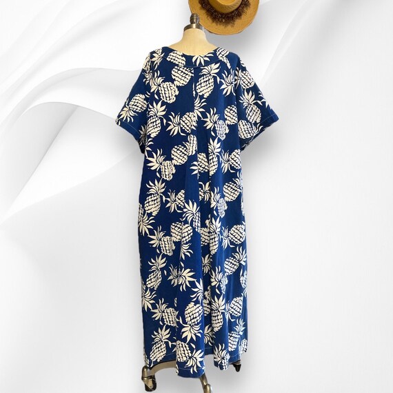 Vintage Tropical Hawaiian Muumuu Dress Size 4X Blue P… - Gem