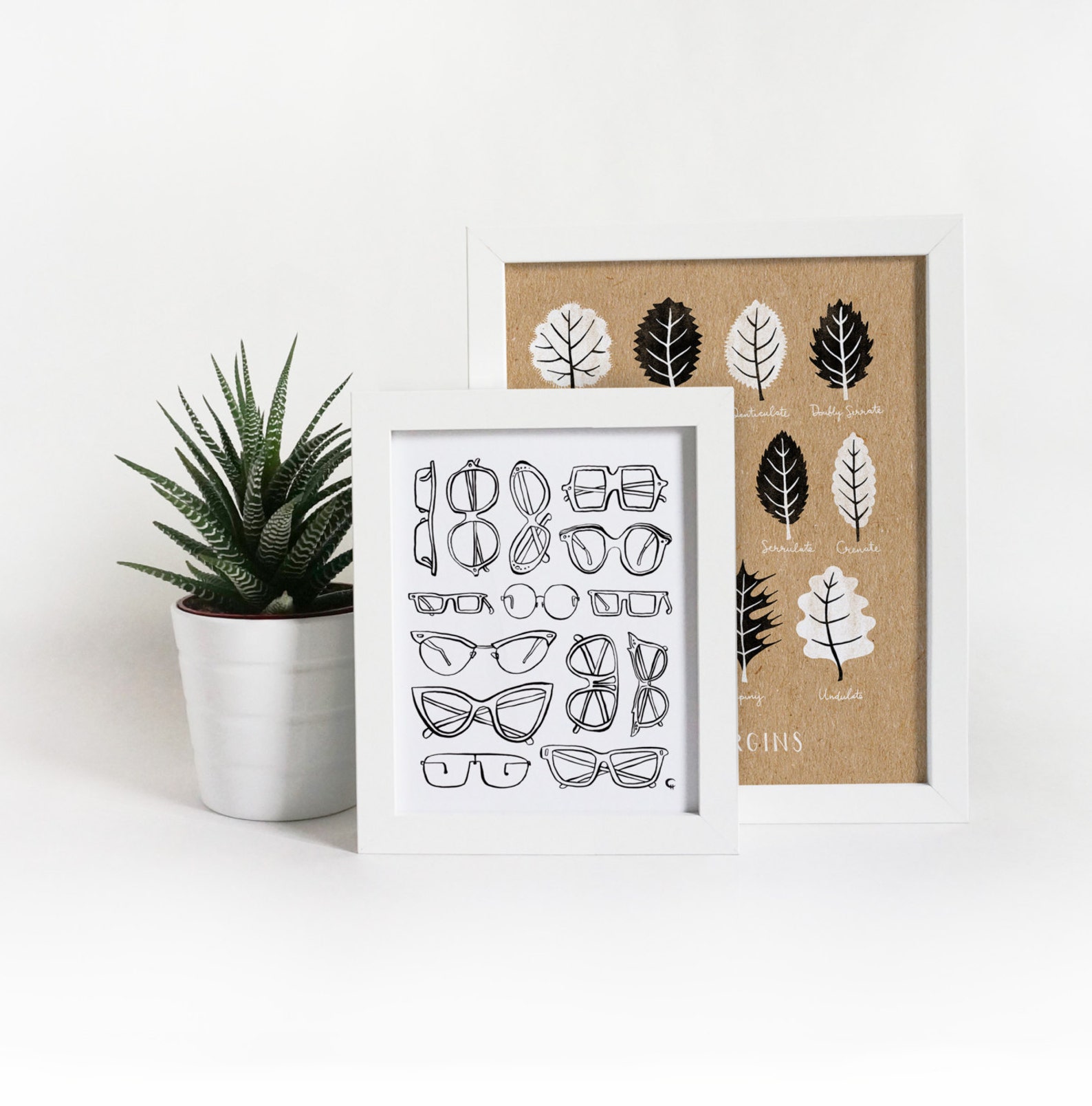 Glasses Print, Glasses Illustration, Eye Glasses Print, Minimalist ...
