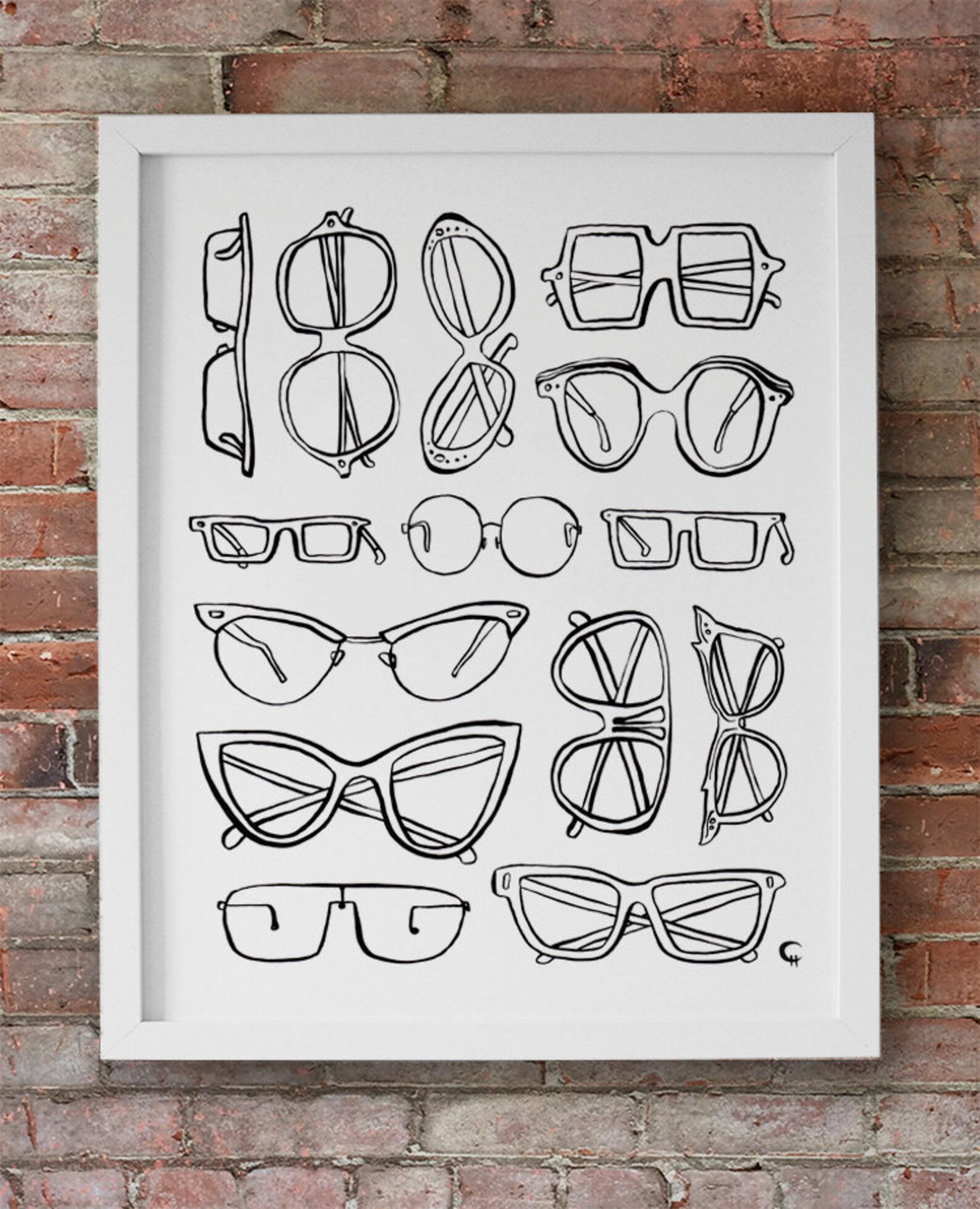 Glasses Print, Glasses Illustration, Eye Glasses Print, Minimalist ...