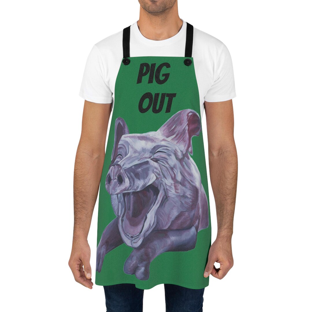 Happy Pig Apron, Cute Animal Kitchen Cooking Cook Apron, Funny Animal ...