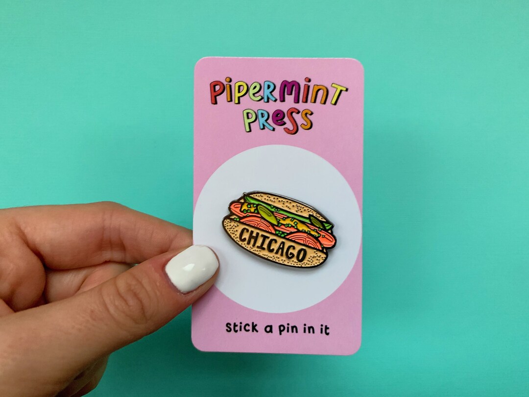 Chicago Style Hot Dog Enamel Pin - Etsy