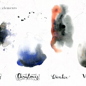 Vague Christmas / Watercolor & Ink Illustrations Set - Etsy