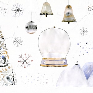Vague Christmas / Watercolor & Ink Illustrations Set - Etsy