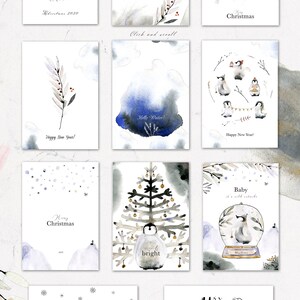 Vague Christmas / Watercolor & Ink Illustrations Set - Etsy