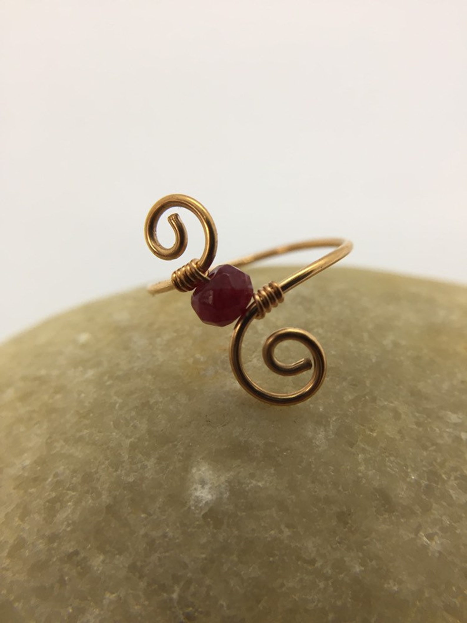 Ruby Fairy Ring Minimalist Ring Simple Ring Midi Ring | Etsy