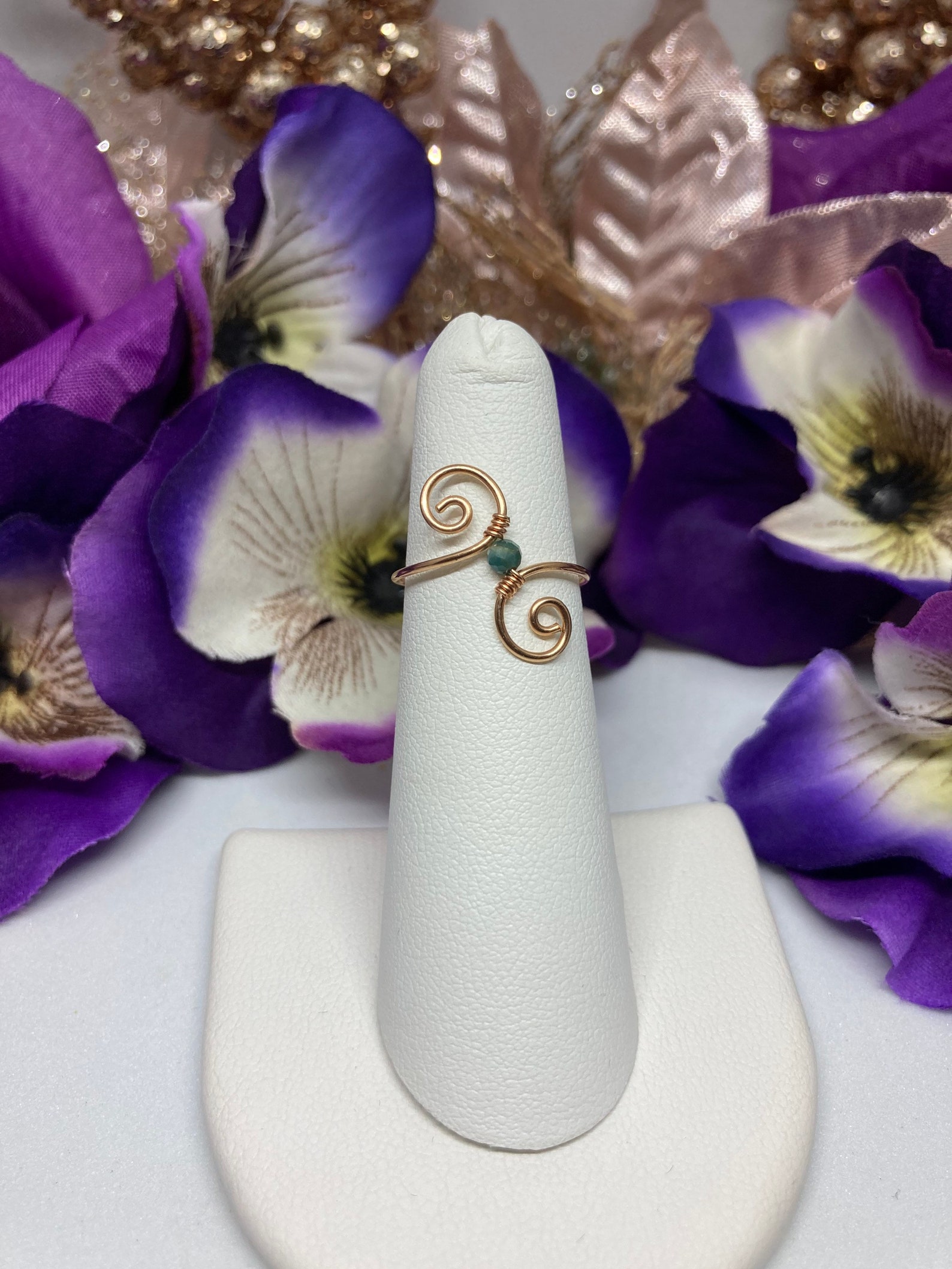 Apatite midi ring fairy ring bronze ring simple ring | Etsy