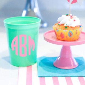 Monogram Cups, Monogrammed Plastic Cups, Reusable Plastic Cups ...