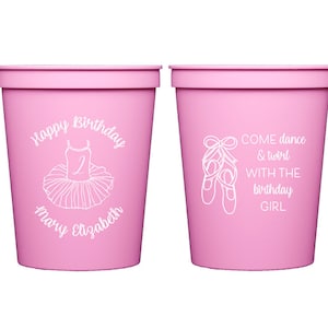 Ballerina Birthday Cups, Ballet Theme Birthday, Tutu Birthday ...