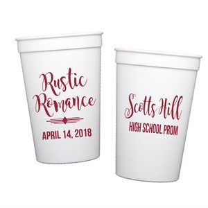 High School Prom Cups, Personalized Plastic Cups, Personalized Stadium ...