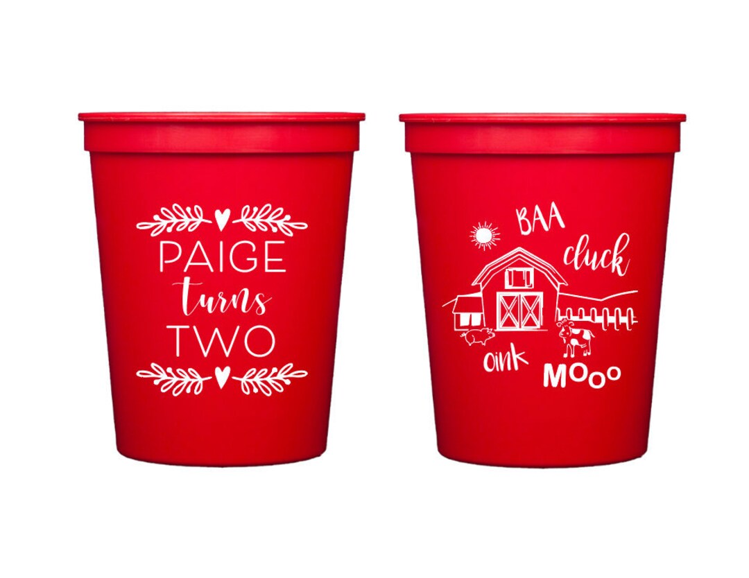 Farm Birthday Cups, Farm Birthday Favor, Farm Birthday Decor, Farm ...