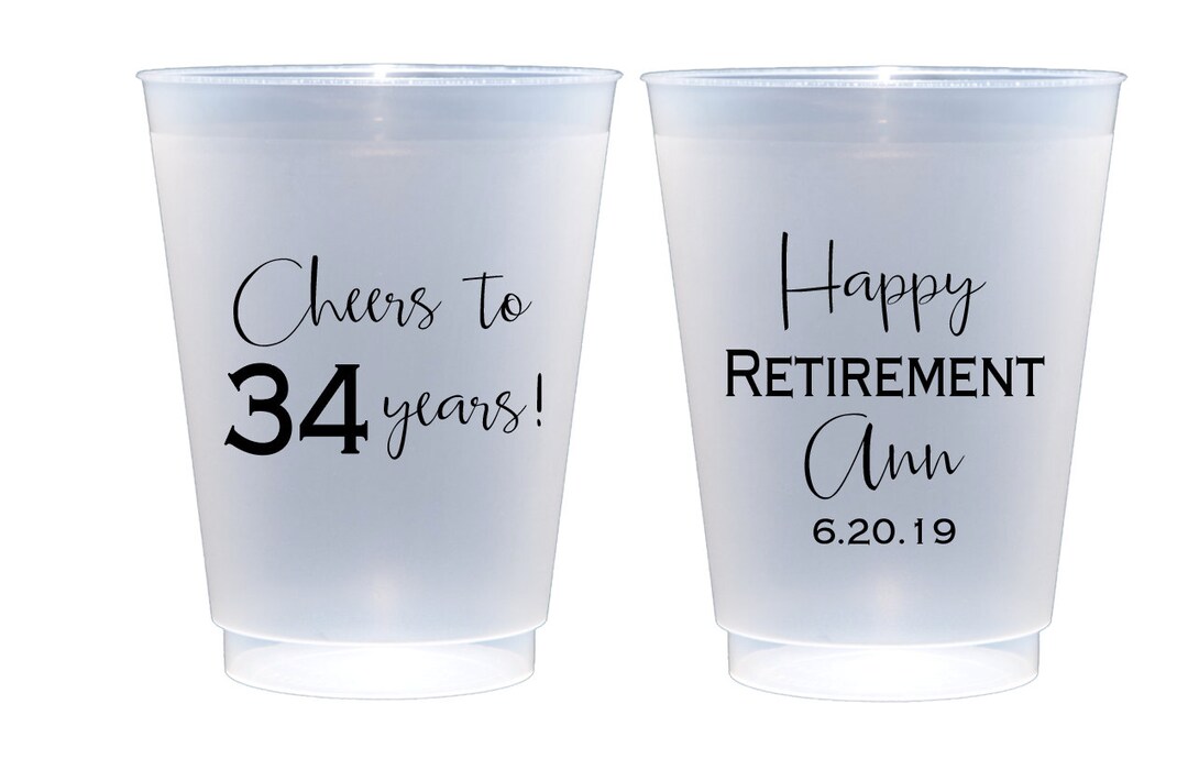 Retirement Party Cups, Happy Retirement, Retirement Party Favor ...