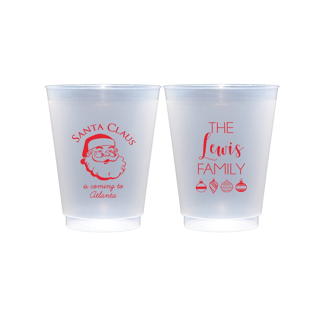 Santa Claus Cups, Santa Party Cups, Christmas Party Cups, Customizable ...