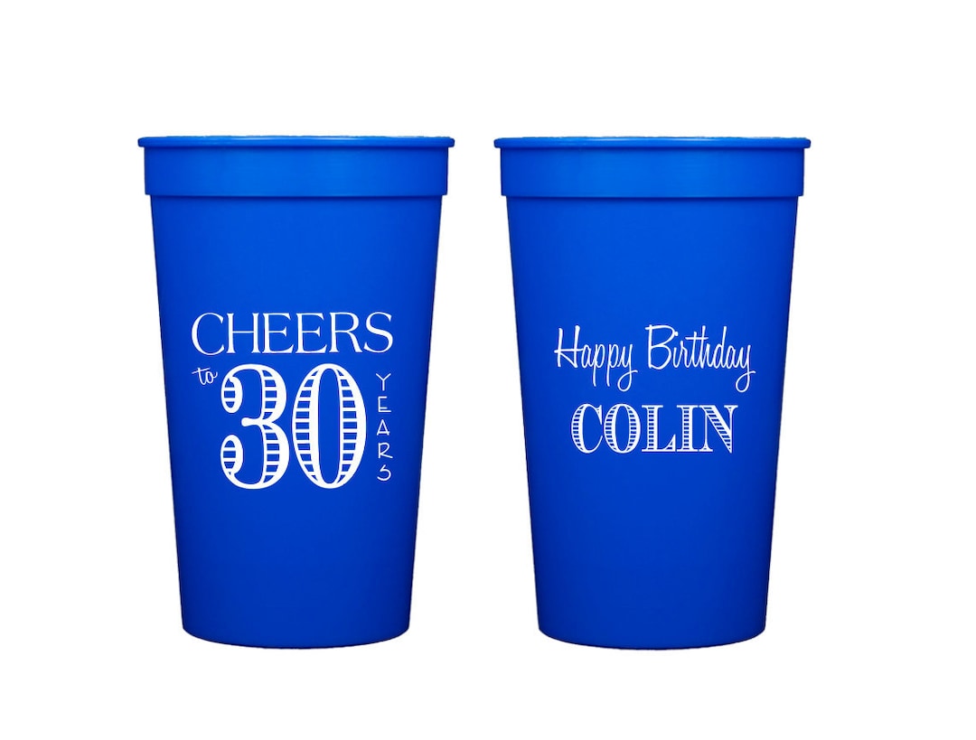 Cheers to 30, 30th Birthday Cups, Thirtieth Birthday Cups, 30th ...