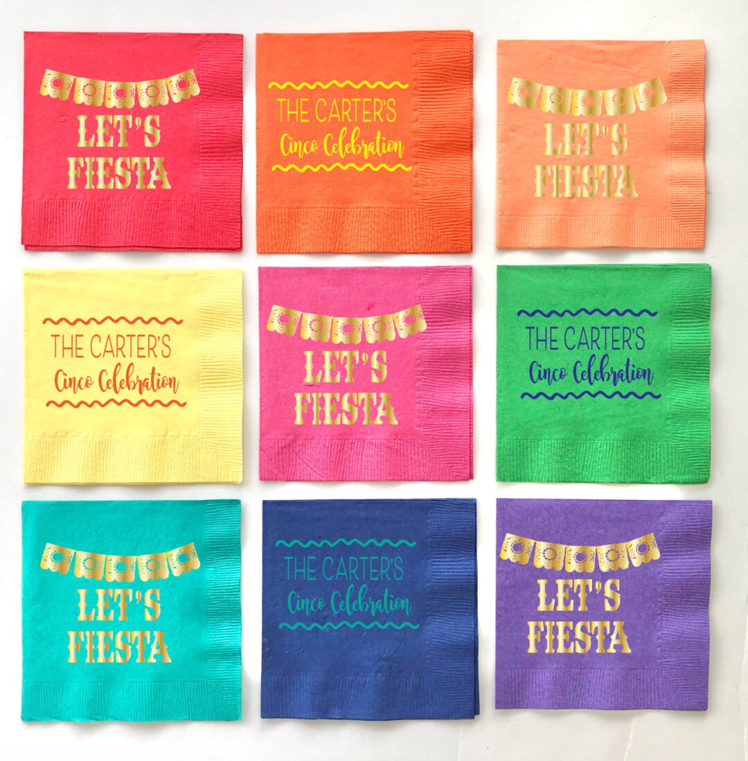 Let's Fiesta Napkins, Cinco De Mayo Napkins, Fiesta Party Napkins ...