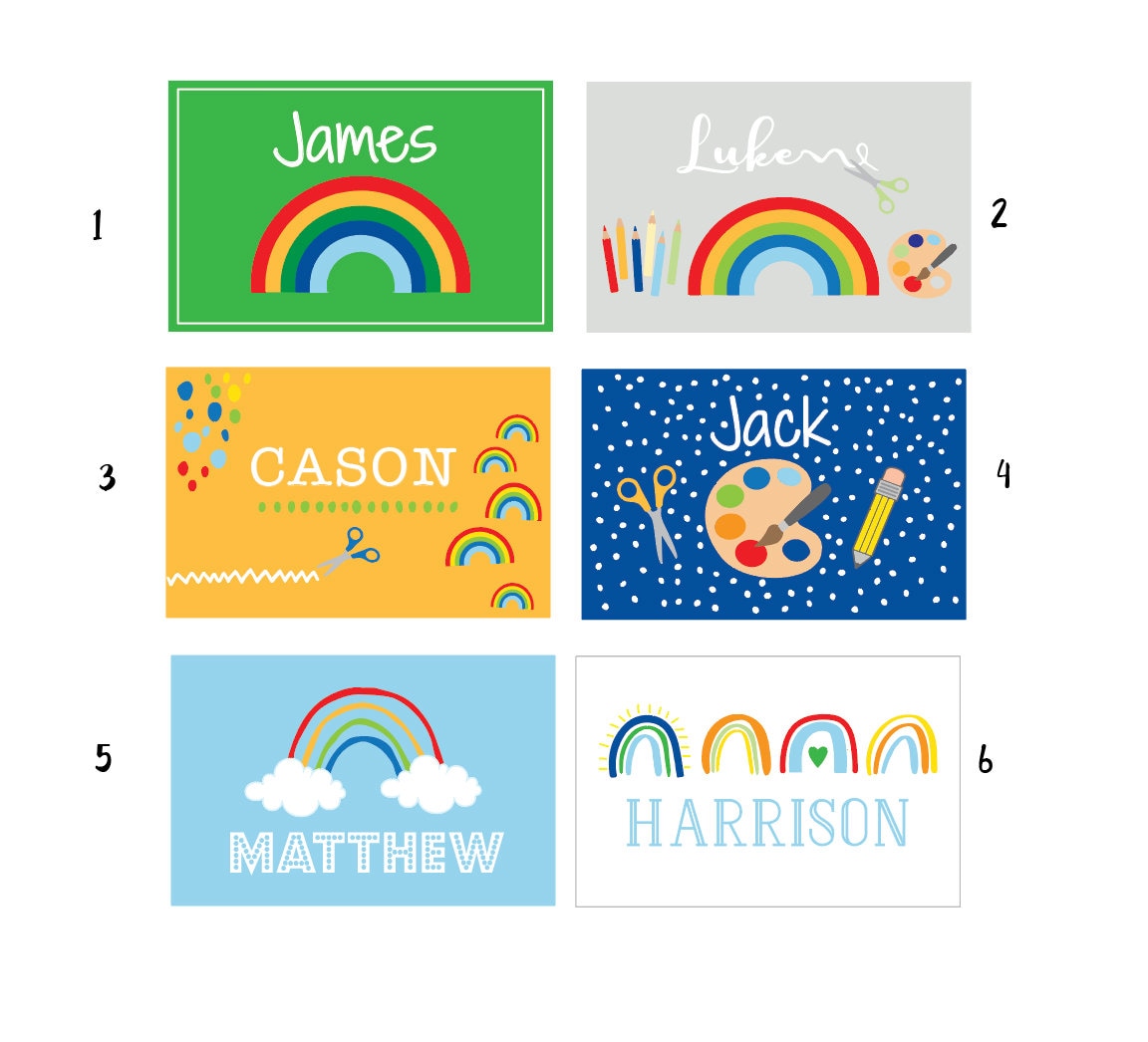 Personalized Placemat for Kids, Boys Placemat, Rainbow Party Favor ...