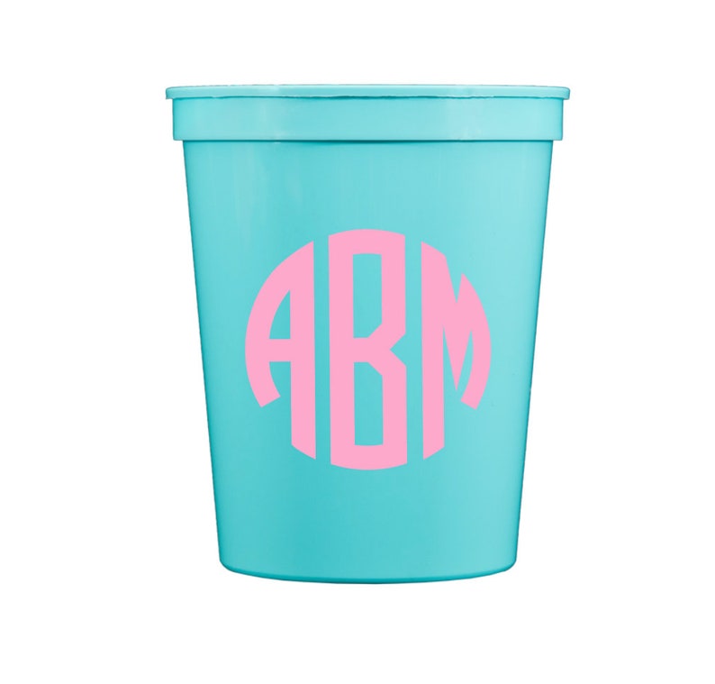 Monogram Cups Monogrammed Plastic Cups Reusable Plastic - Etsy