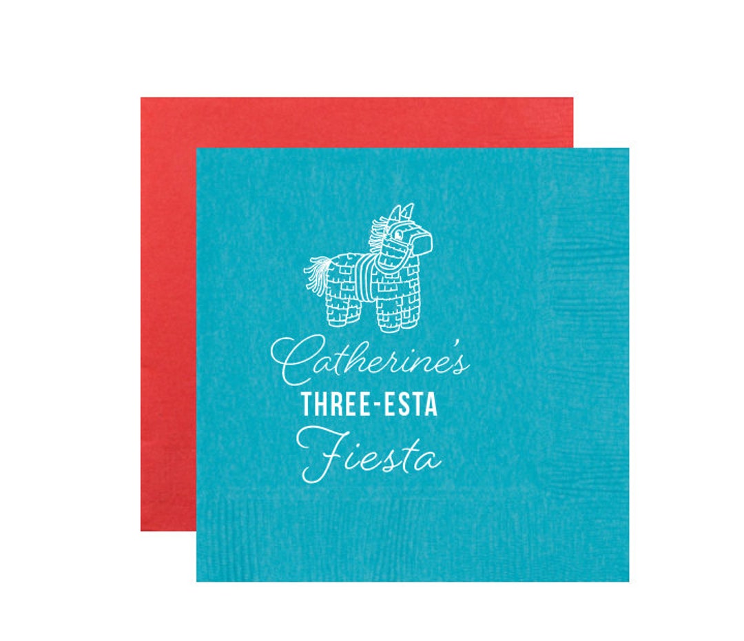 Fiesta Napkins, Pinata Napkins, Fiesta Birthday Napkins, Personalized ...