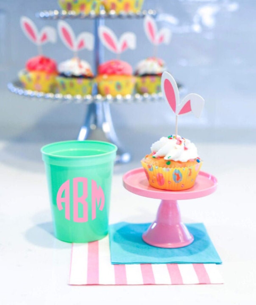 Monogram Cups, Monogrammed Plastic Cups, Reusable Plastic Cups ...