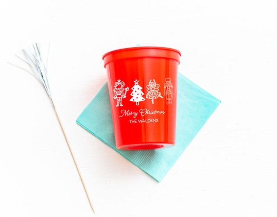 Christmas Cups Christmas Party Cups Personalized Plastic - Etsy