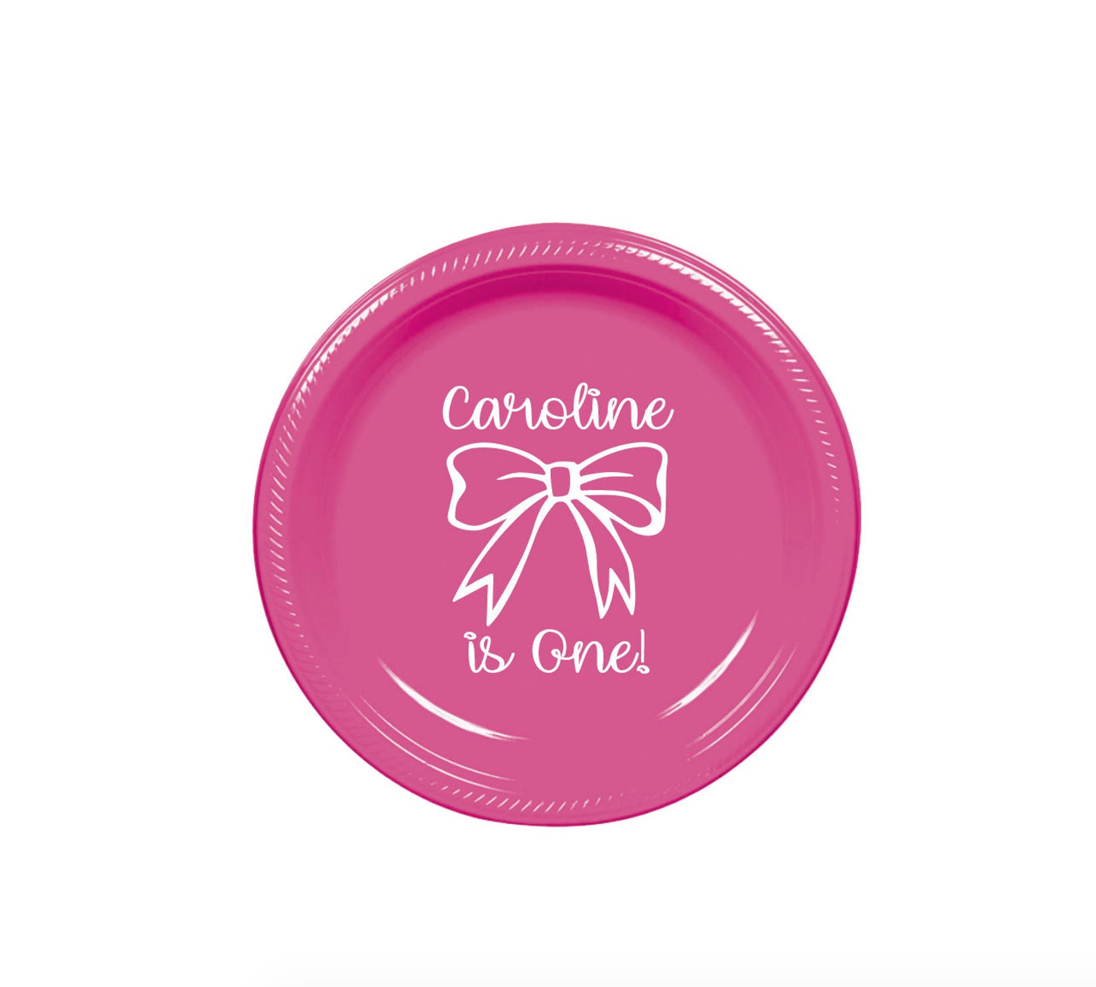 Bow Birthday Plates Bow Birthday Decor First Birthday - Etsy
