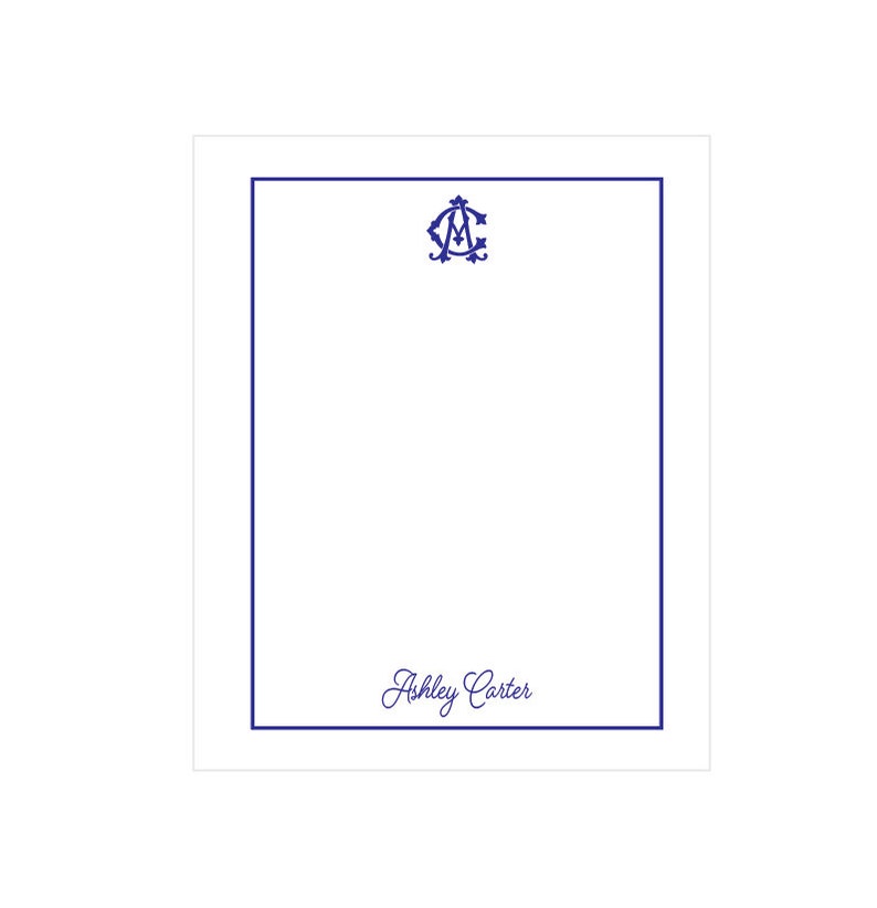Monogrammed Notepad Personalized Notepad Vintage Monogram - Etsy