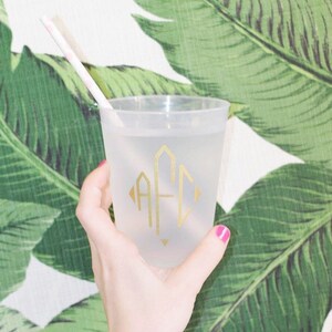 Personalized Frosted Cups, Shatterproof Cup, Diamond Monogram ...