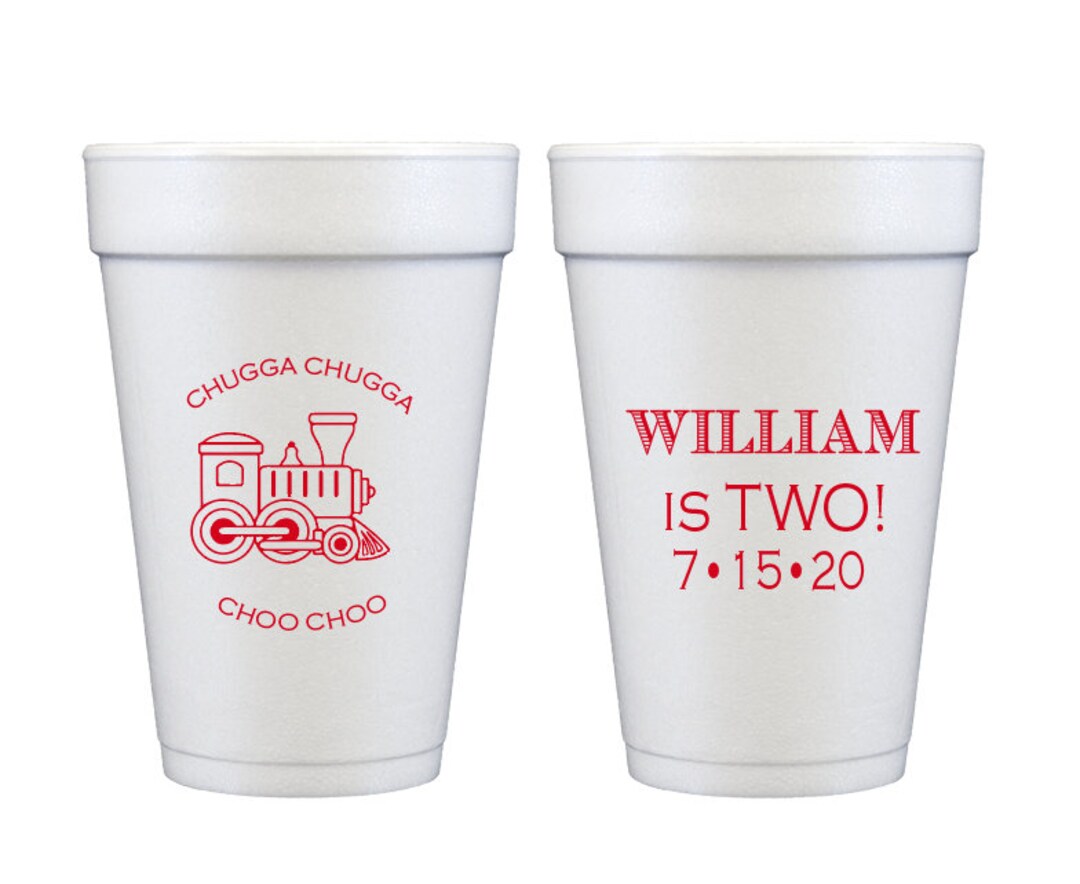 Train Birthday Cups, Choo Choo Birthday Cups, Train Theme Party ...