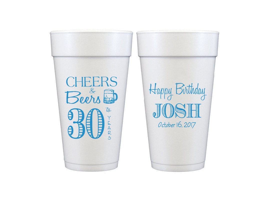 30th Birthday Cups, 30th Birthday Party Favor, Adult Birthday Party ...
