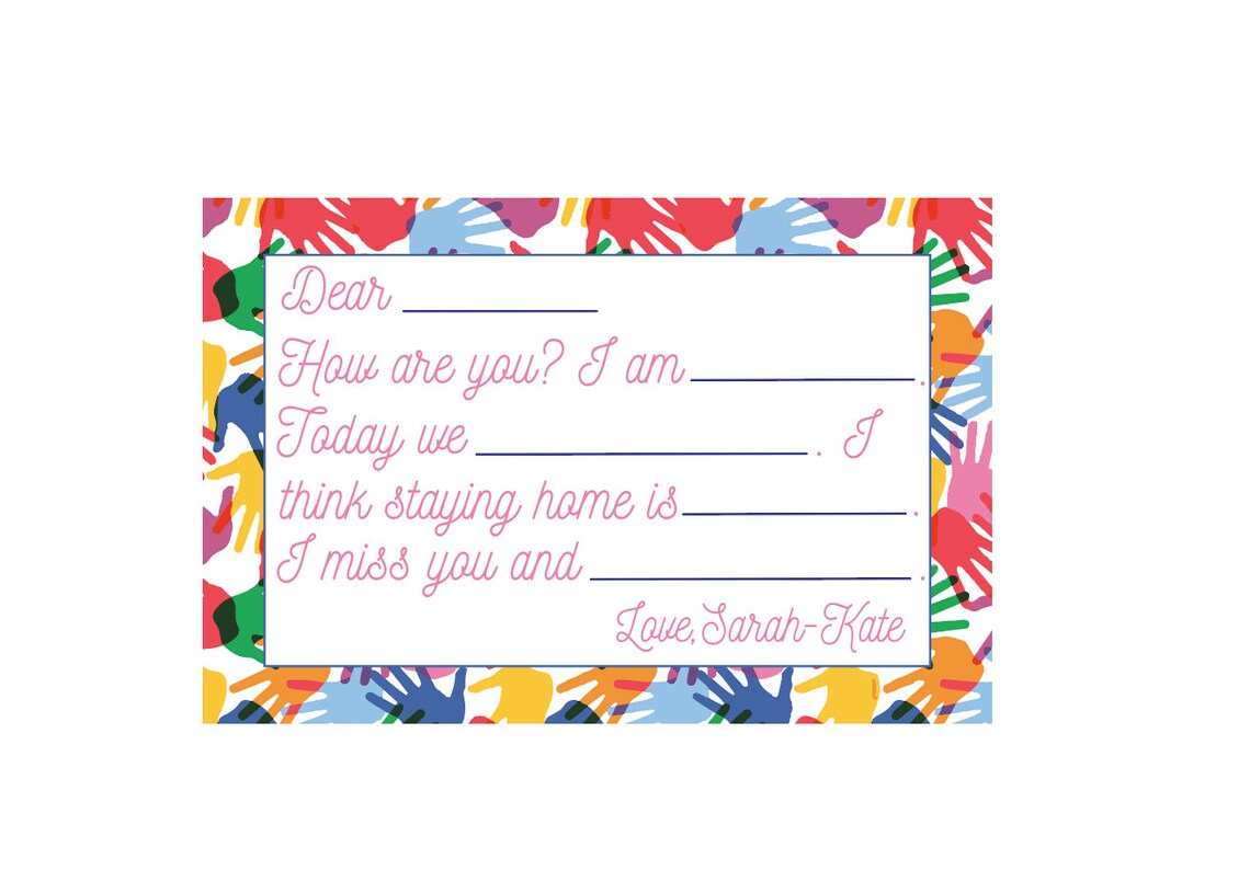 Kids Fill in the Blank Notes Social Distancing Cards | Etsy