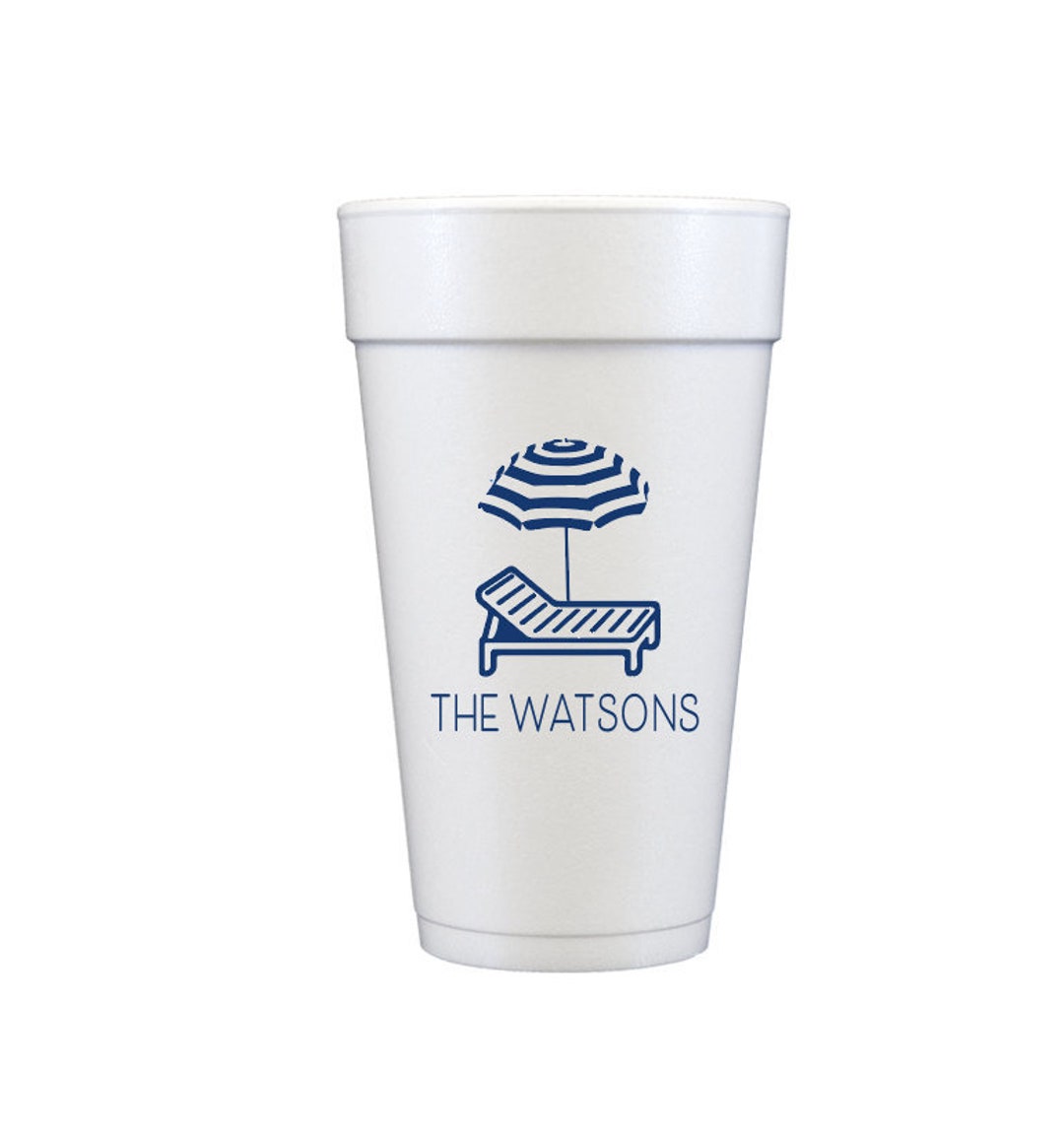 Personalized Foam Cups, Pool Cups, Pool Party Cups, Beach House Cups ...