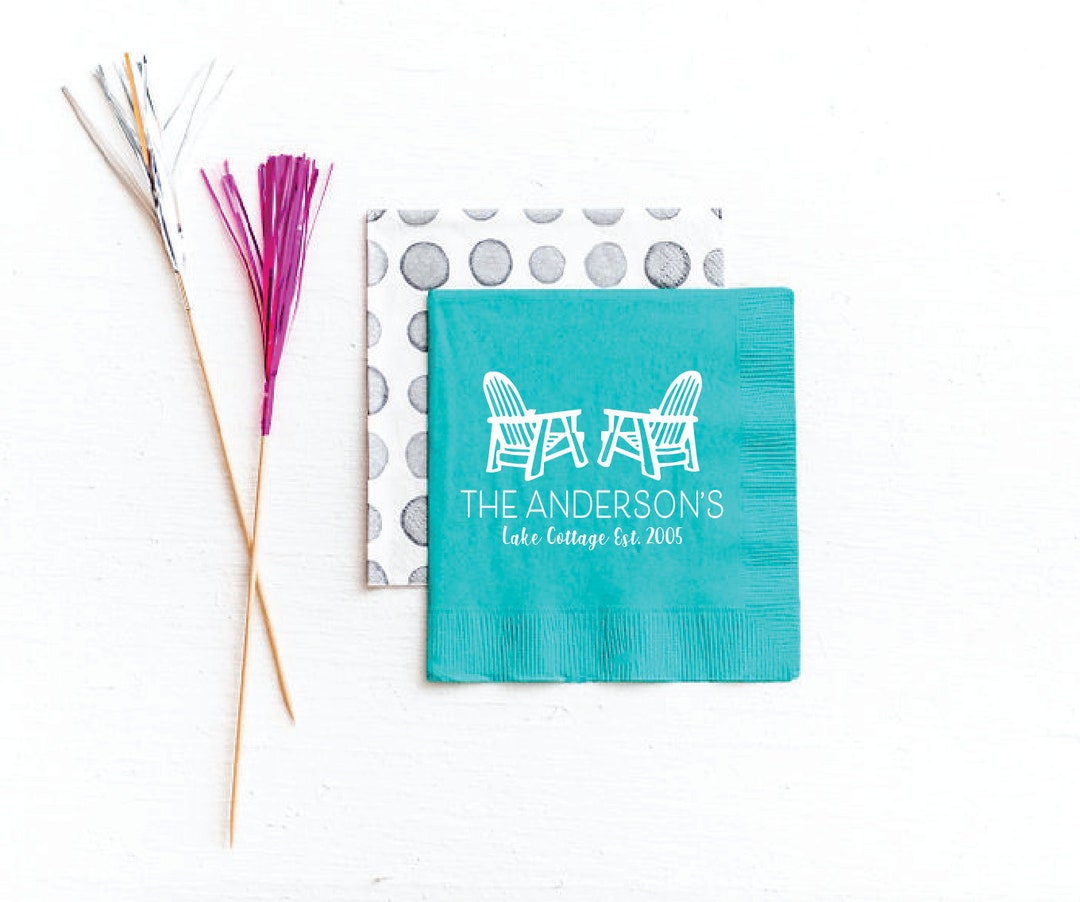 Lake House Napkins, Lake Cottage, Personalized Napkins, Personalized ...