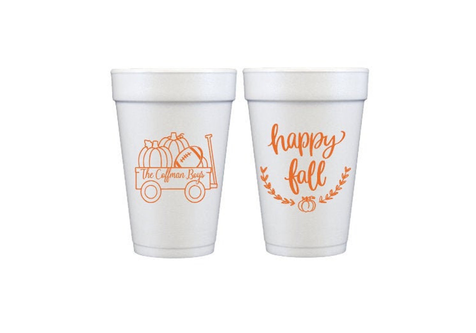 Happy Fall Cups Happy Fall Foam Cups Pumpkin Party Cups - Etsy