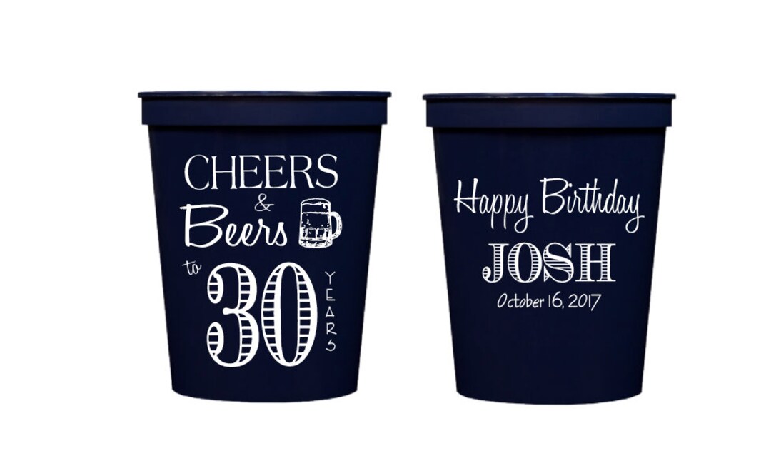 Personalized 40th Birthday Cups, Cheers to 40 Cups, Birthday Party Cups ...
