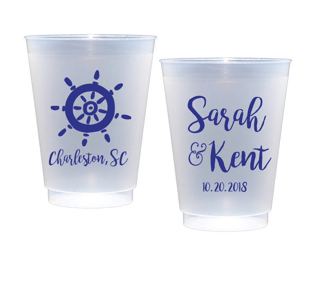 Nautical Cups, Nautical Wedding, Beach Wedding, Sailing Theme, Nautical ...