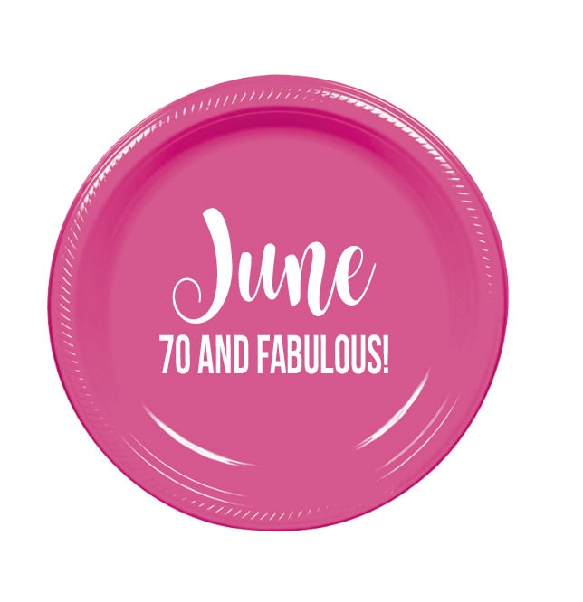 Birthday Party Plates, 70th Birthday Party, Personalized Plates, Custom ...